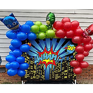 Superhero City Theme Photo Booth Birthday Party Decoration Supplies Background Studio Prop (7x5FT)