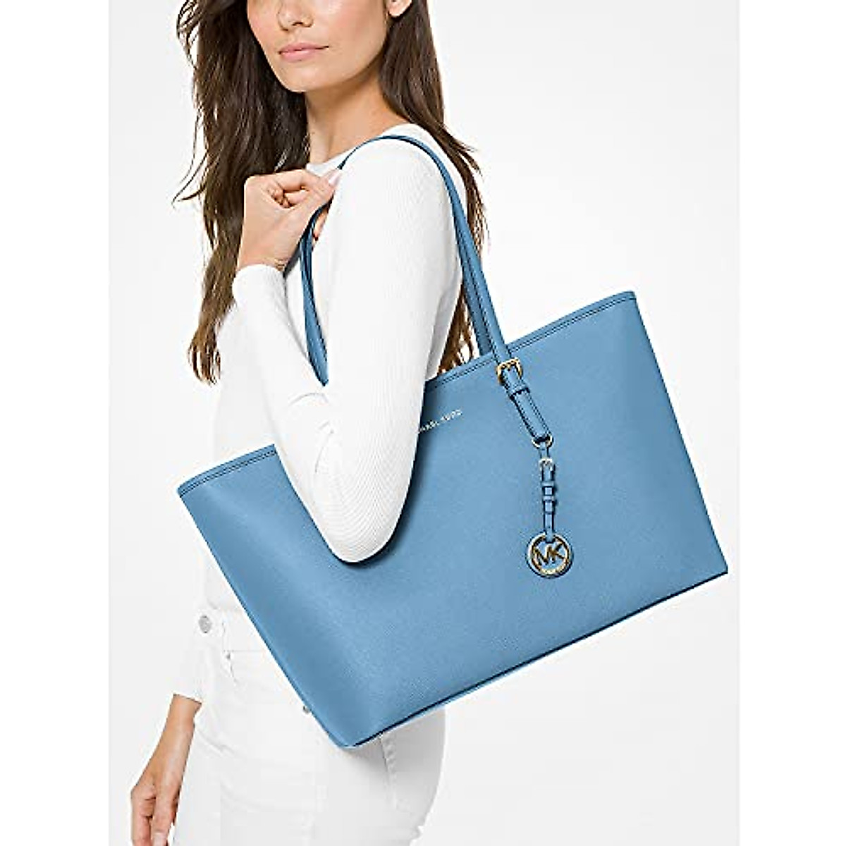 MICHAEL Michael Kors Jet Set Travel MD Top Zip Multifunction Tote (South Pacific)