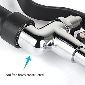 KWODE Pre-Rinse Spray Valve Commercial Kitchen Sink Faucet Sprayer Head with Hand Grip Assembly 1.42GPM High Pressure Dish Sprayer Nozzle Kit for Restaurant Industrial Faucet, Chrome (Black)