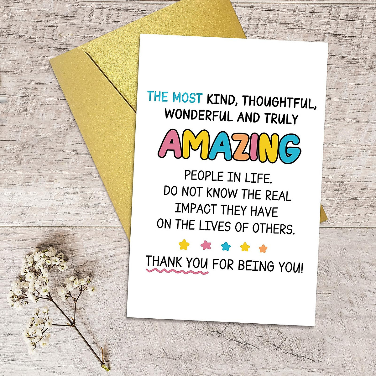 Qiliji Cute Thank You Card, Thank You Card for Friend Bestie, Appreciation Card for Family Partner Coworker Teacher Doctor Nurse, Thank You For Being Amazing