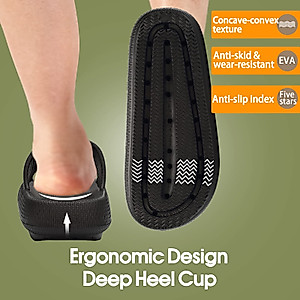 EQUICK Cloud Slides Pillow Slippers for Women and Men | Shower Slippers Bathroom Sandals | Ultra Soft | Cushioned Thick Sole | Indoor & Outdoor U221YZTX344.DN-Aurora black-44-45