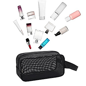 Moyad Mesh Shower Caddy Portable Toiletry Bag Shower Tote College Dorm Room Essentials for Girls Guys Gym Bag Bathroom Shampoo Bags Beach Bag Camping Shower Organizer Hanging Mesh Zipper Bag, Black