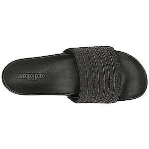 adidas Unisex Adilette Comfort Slide Sandal, Core Black/Preloved Yellow/Core Black, 5 US Men