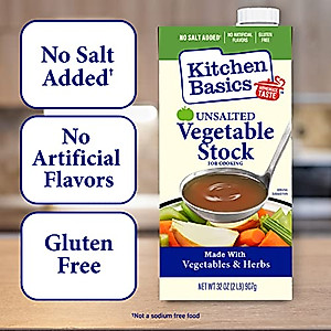 Kitchen Basics Unsalted Vegetable Stock, 32 Ounce (Pack of 12) - Packaging May Vary