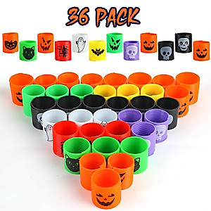 SULOLI Halloween Coil Springs for Kids, 36pcs Assorted Halloween Theme Pattern Spring Toys Party Favors Halloween Treat Bags Gifts