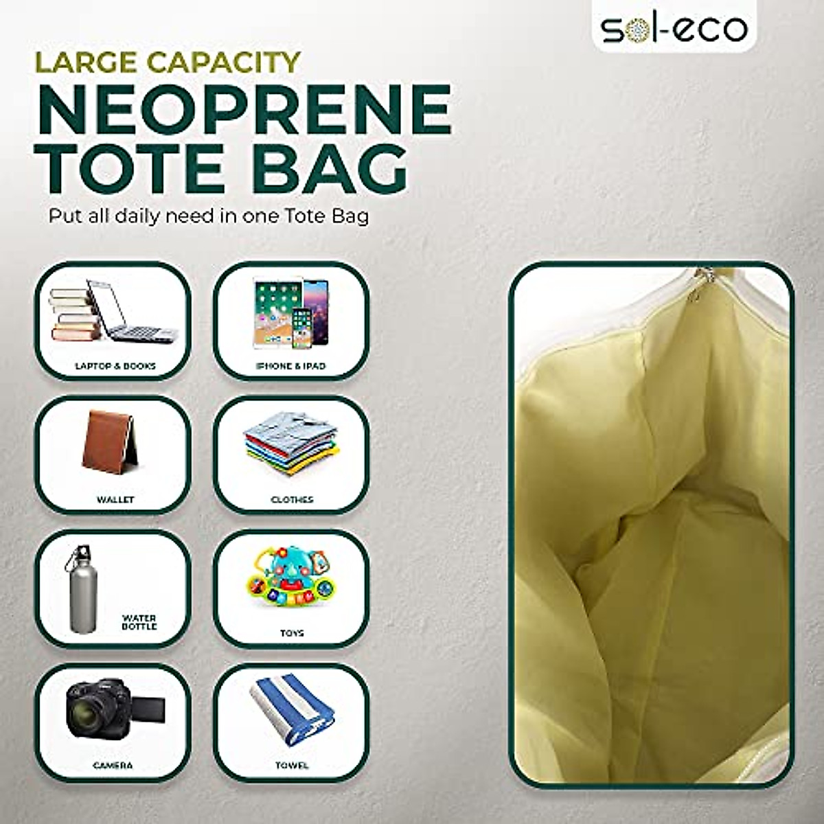 Sol-Eco Neoprene Bags for Women, Neoprene Crossbody Bags for Women with Zipper, Moving Board and Small Purse, Neoprene Beach Bags, Perfect for Gym, Beach & Travel valentine day gift