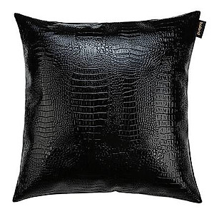 Vinyl Leather Fabric Crocodile Pattern Marine Waterproof Material 36" L×54" W Marine Vinyl Synthetic Leather Sheets 0.5mm Thick for Upholstery Crafts, Automotive/Boat, Cushion, DIY Sewing - Black