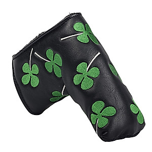 HIFROM Golf Putter Head Cover headcover Shamrock Embroidered Blade Fit All Brands
