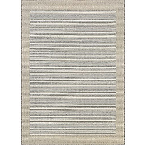 Couristan Monaco Indoor/Outdoor Area Rug for Patios, Decks, Kitchens, and Laundry Rooms, All-Weather, Pet-Friendly and Easy to Clean, Bowline Pattern in Cocoa Natural-Ivory, 5'3" x 7'6"