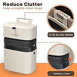 Eargardin 2.5 Gallon Compost Bin Kitchen Garbage Can Countertop Indoor Small Hanging Trash Can with Lid Composting Bin Off White