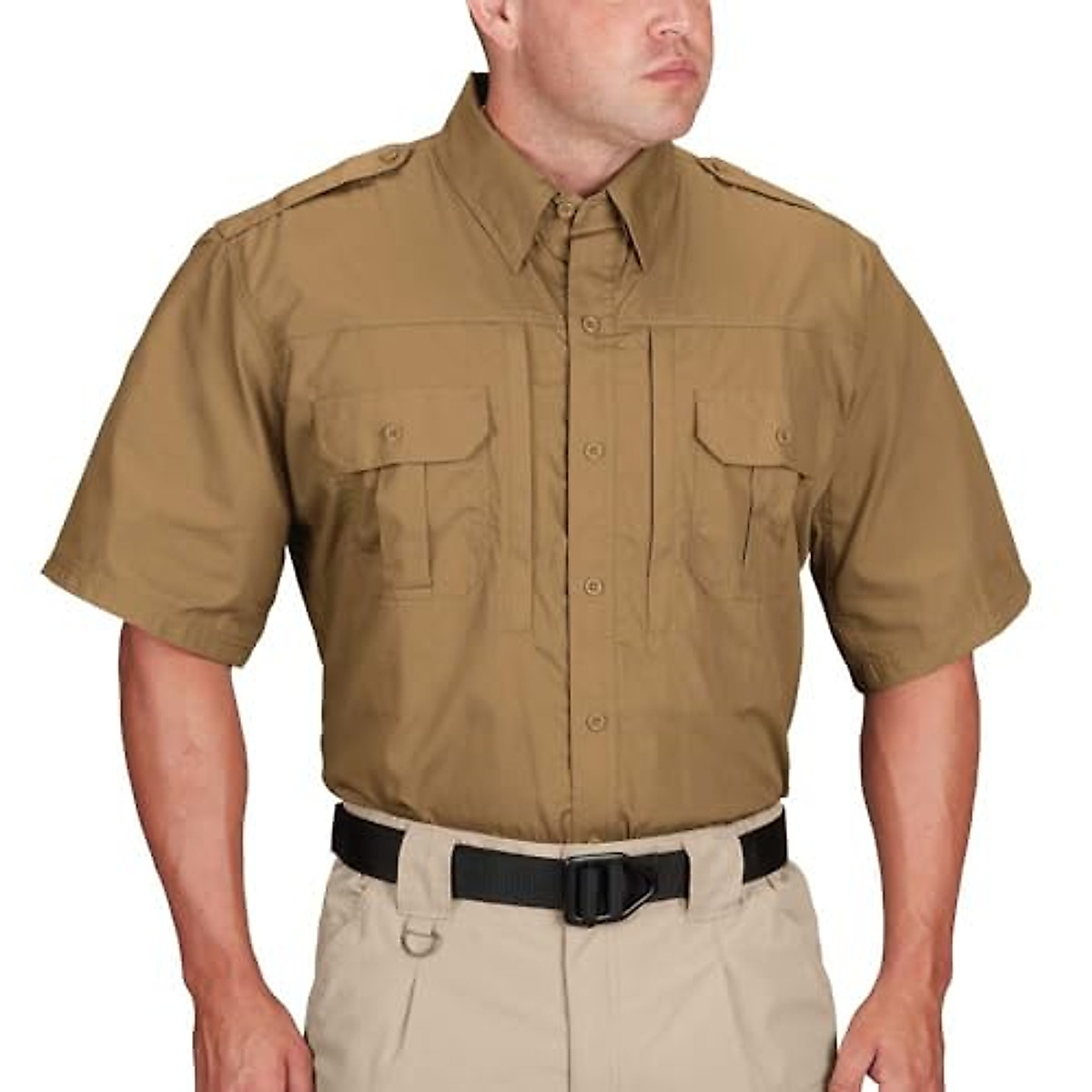 Propper Men's Short Sleeve Ripstop Tactical Shirt, Coyote, Medium
