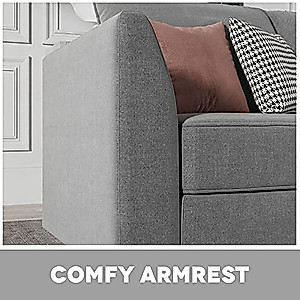 HONBAY Modular Sectional Sofa with Double Chaises U Shaped Sofa for Living Room Sectional Couch with Reversible Ottomans, Grey