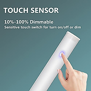 ASOKO LED Under Cabinet Lighting for Kitchen with Touch Sensor, USB Plug in Under Cabinet Lights, 12 inch Under Counter Lights for Kitchen,Daylight White 4500K, Under Desk Light