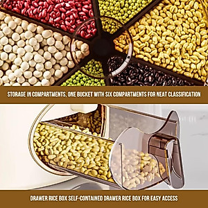 SENAOU Grain Storage Tank Grain Dispenser 360°Rotating Kitchen Storage Containers (11lb)