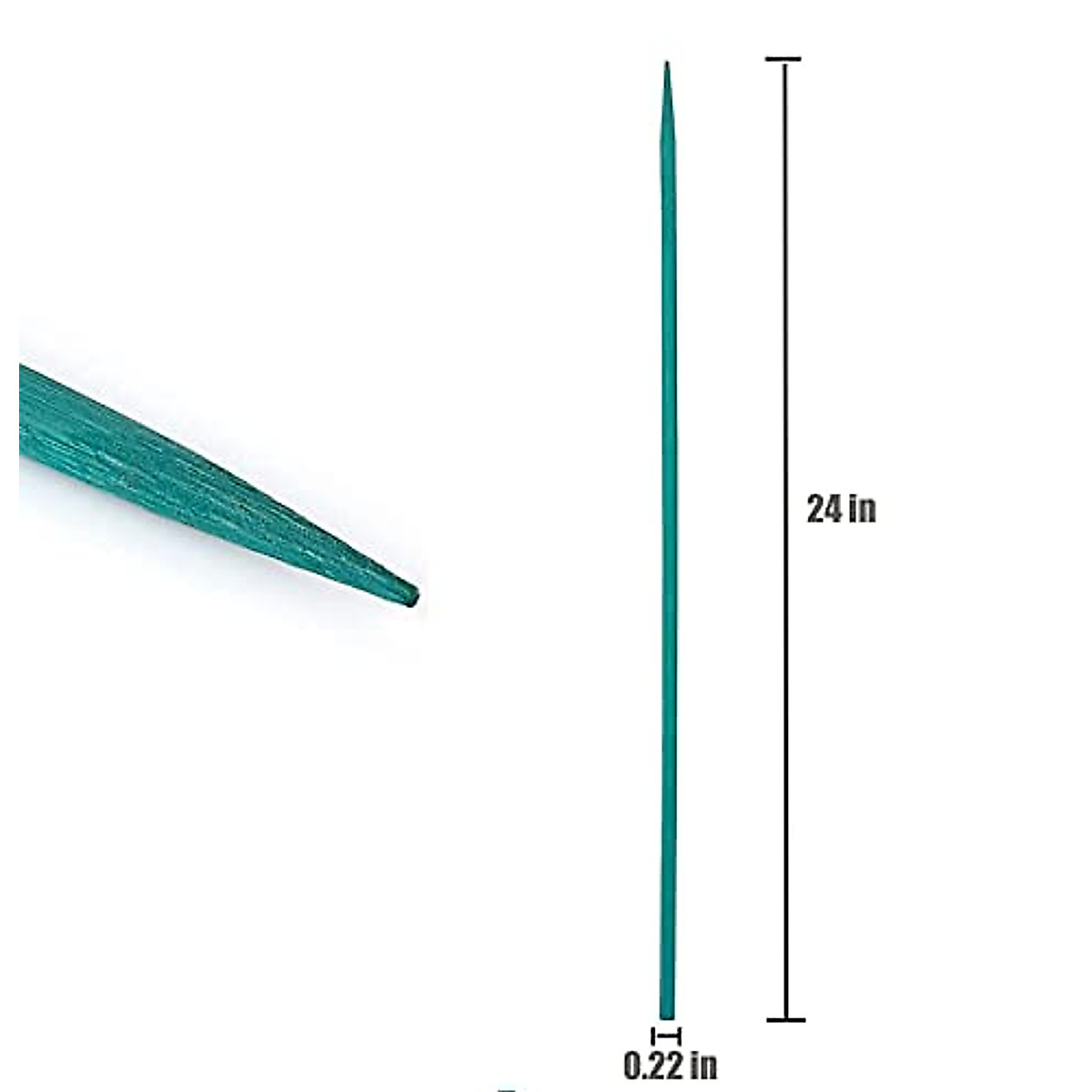 Jollybower 25pcs Green Wooden Garden Stakes, 16 inch Natural Green Bamboo Sticks, Floral Plant Support Wooden, Wooden Sign Posting Garden Sticks Support Floral Plant, Tomato Stakes, Potted Plants