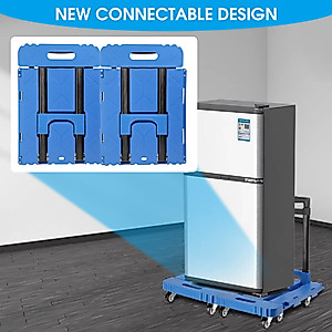 Nefish Hand Truck Foldable with 6 Wheels, Push Cart Dolly for Moving Heavy Duty 330 Lbs Capacity, Upgraded Connectable Design, Portable Folding Luggage Cart Lightweight & Compact /2 Bungee Cords