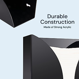 SimplyImagine Countertop Paper Towel Holder Dispenser - Black Acrylic Storage Holder for Kitchen or Bathroom Use for Multifold, C Fold, Trifold, Z Fold Hand Towel Napkins - Commercial or Home Use