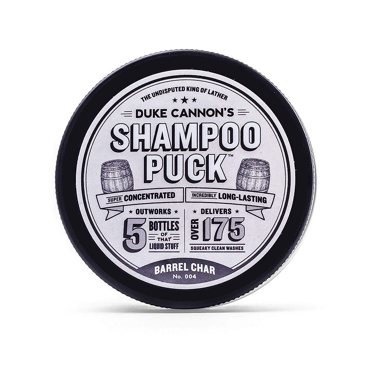 Duke Cannon Supply Co. Shampoo Puck for Men Hat Trick (Barrel Char, Gold Rush, Field Mint) Variety-Pack - Eco Friendly, Plastic Free, Solid Shampoo, Concentrated, Long-Lasting, 4.5 oz (Variety 3 Pack)