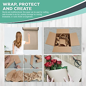 Kraft Brown Paper Roll 30" x 2,400" (200 ft) – 100% Recyclable Craft Construction and Packing Paper for Use in Moving, Bulletin Board Backing and Paper Tablecloths