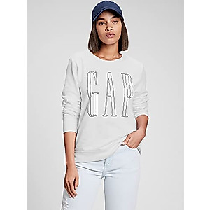 GAP womens Logo Crew Hooded Sweatshirt, White000, Large US