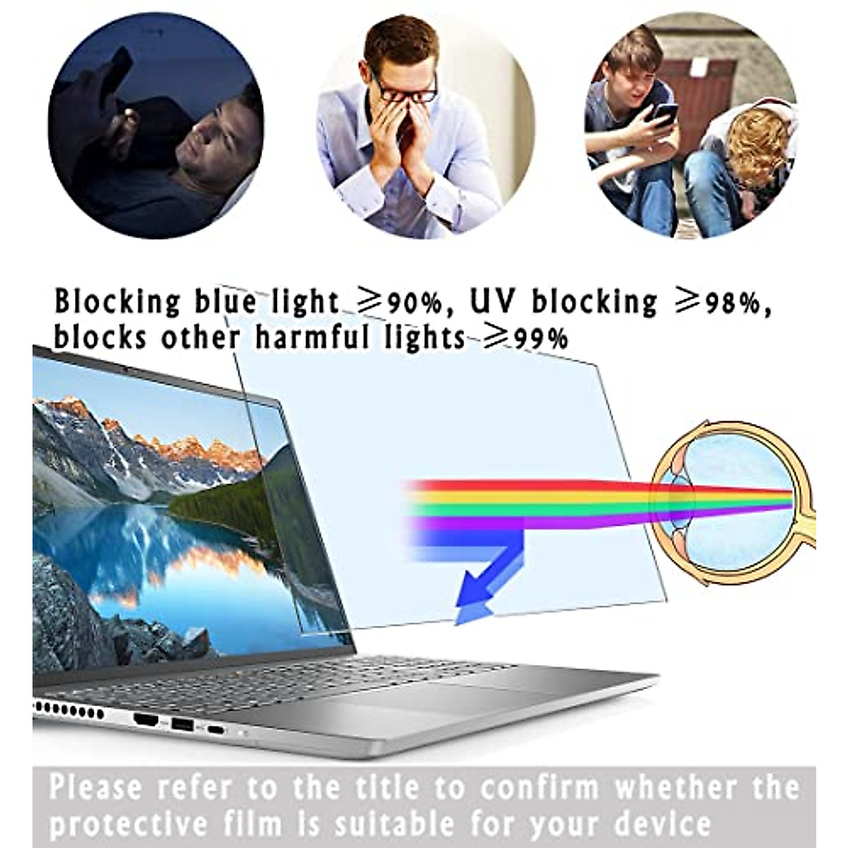 Vaxson Anti Blue Light Tempered Glass Screen Protector, compatible with HP Spectre x360 15-df0009TX 5KU78PA-AAAA 15.6" Visible Area, 9H Film Protectors [ Not Full Coverage ]