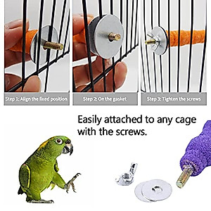 Freiomyi Bird Perches Stand Natural Wood Parrots Paw Grinding Stick Cagestand Toys Rough-surfaced Standing Pole Cage Accessories for Budgies, Parakeet, Cockatiels, Lovebirds(Random Color)