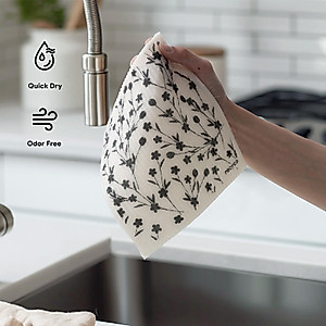 RECYCO Swedish Dishcloths for Kitchen | 5 Packs Geometric Washable Dish Rags | Cellulose Reusable Cleaning Paper Towels | Absorbent Counter Dish Cloth Sponge Kitchen Wipes, 8" L x 7" W