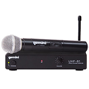 Gemini UHF-01M F1 Handheld Wireless Microphone System - Channel 1 - Professional Karaoke, DJ, and Podcast Mic