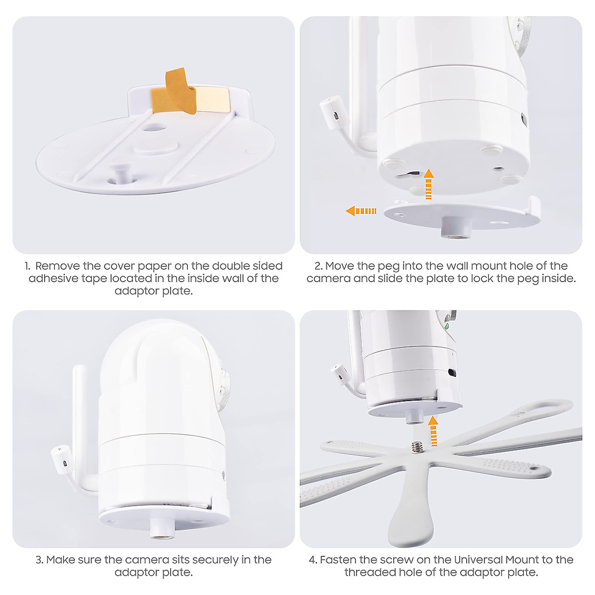 Chillax Universal Baby Monitor Mount - Adjustable Small Baby Camera Mount - Baby Monitor Holder Compatible with Motorola, Infant Optics DXR 8