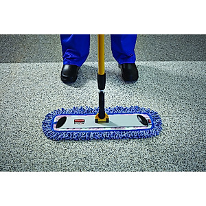 Rubbermaid Commercial Products HYGEN 36 inch Microfiber Dust Pad with Fringe, Green, For Janitorial/Professional Cleaners and Heavy-Duty industrial Cleaning/Dusting/Sweeping