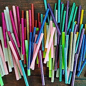 Glitter Hot Glue Gun Glue Sticks 120 PCS 12 Colors Mini Glue Sticks 7mm 100mm Glitter Glue Gun Sticks