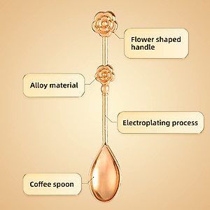 32 Pcs (16 Packs) Rose Flower Shape Drinking&Coffee Spoon Teaspoons for Wedding Gift Tea Party Souvenir or Bridal Shower Favors for Guests with Individual Package