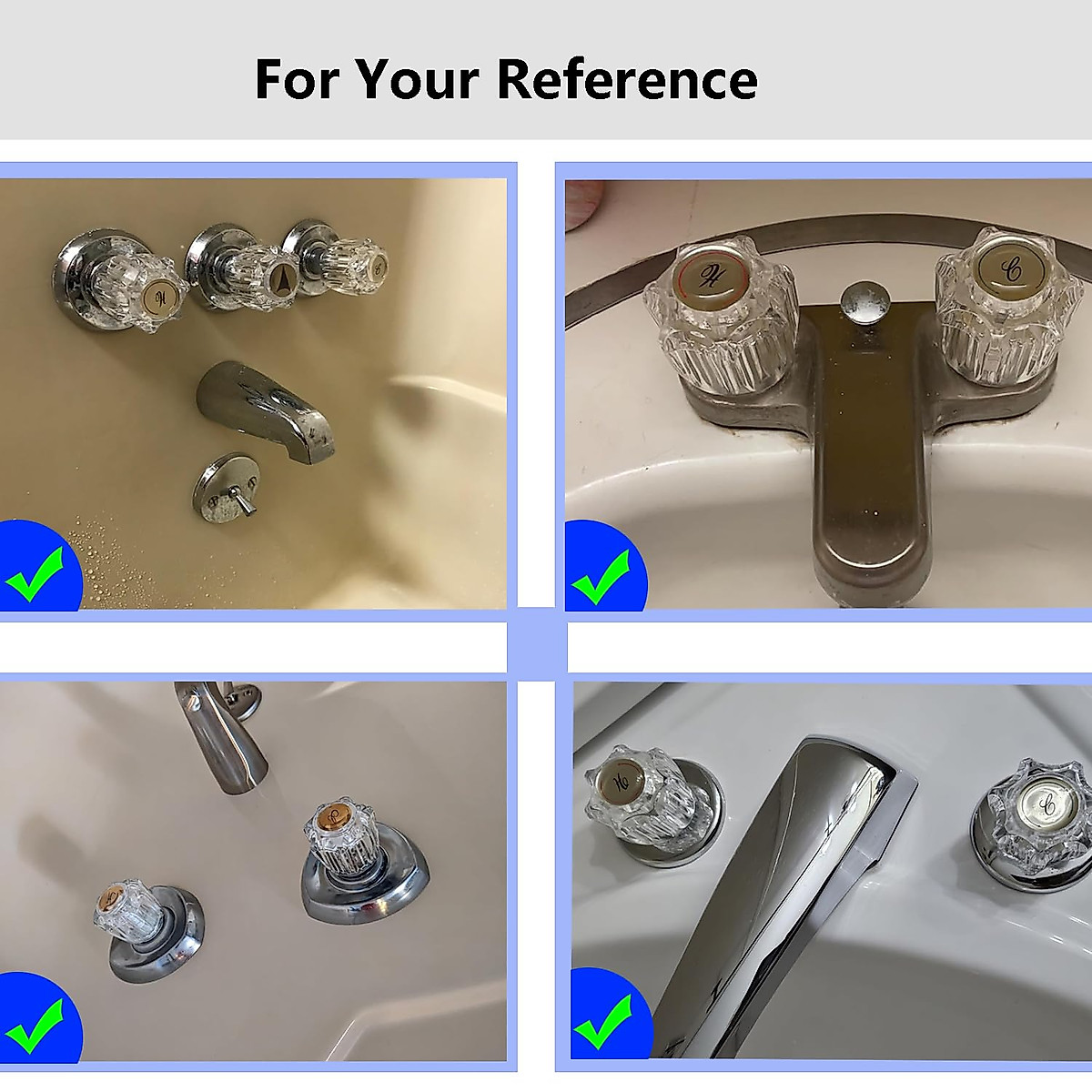 Bathroom Faucet Handles,Bathtub Shower Knob Replacement, Hot and Cold Faucet Replacement Handles Compatible with Delta/Delex Faucets (with Screwdriver)