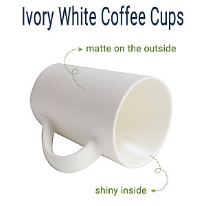 Belinlen 2 Pack 12 OZ Sublimation Mugs Blank Ceramic Coffee Cup Simple Pure White Ceramic Cup Plain White Porcelain Mugs