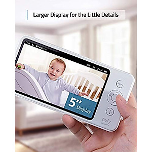 eufy Security, SpaceView Pro Video Baby Monitor with 5" Screen, Two-Way Audio, Security Camera, 720p, Pan & Tilt, Night Vision, Lullaby Player, Wide Angle Lens Not Included (No App Required)