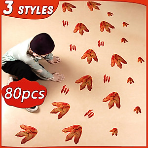 QUXOZHLU 80 Pieces Dinosaur Decor Footprints Dinosaur Party Decorations Dinosaur Wall Decals Peel and Stick Dinosaur Wall Stickers Floor Decals Dinosaur Room Decor for Boys,Baby,Bedroom,Nursery