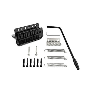 Metallor 6 String Guitar Tremolo Bridge with Whammy Bar for Fender Strat Squier Style Electric Guitar Black.