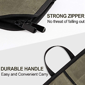 Ruibo Chef's Knife Roll Bag, Waxed Canvas Knife Carrying Case With Durable Handles, Portable Knife Roll Case For Working,4 Slots