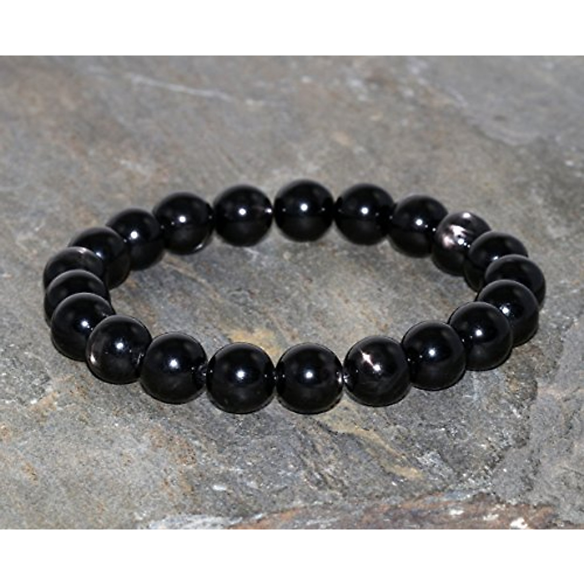 Hypersthene Bracelet Handmade Grade AAA 8mm Black Shiller Enstatite Beaded Gemstone Bracelet Memory Bracelet Jewelry Gift Bracelet Stacking
