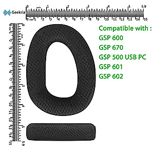 Geekria Comfort Replacement Ear Pads for Sennheiser GSP 600, GSP 670, GSP 500 Professional, GSP 601, GSP 602 Headphones Ear Cushions, Headset Earpads, Ear Cups Cover Repair Parts (Black)