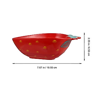 BESPORTBLE Mixing Bowls Ceramic Bowls Fruit Bowl Decorative Strawberry Shaped Bowl Serving Dish Bowl Appetizer Dessert Candy Bowl Baking Bowl for Pasta Salad Cereal Soup Glass Cereal Bowls