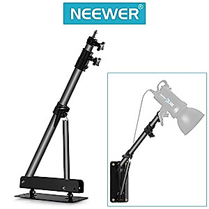 Neewer Wall Mounting Boom Arm with Triangle Base for Photography Studio Video Strobe Light Monolight Softbox Umbrella Reflector, 180 Degree Rotation, Max Length 66.5 inches/169centimeters (Black)