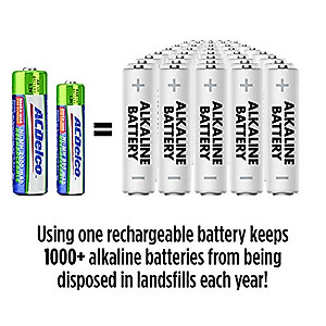 Powermax ACDelco Rechargeable Batteries, 4 Double AA and 4 Triple AAA, Insta-Use Battery Pack, Precharged