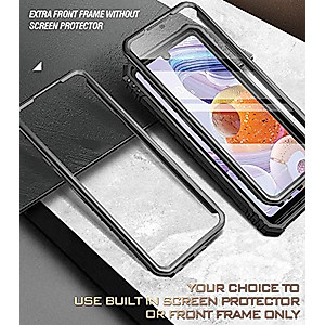 Poetic Revolution Series for LG Stylo 6 Case, Full-Body Rugged Dual-Layer Shockproof Protective Cover with Kickstand and Built-in-Screen Protector, Black