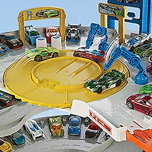 Hot Wheels Toy Car Track Set & 4 1:64 Scale Cars, Super Ultimate Garage, 3+ Ft Tall with Motorized Gorilla & Storage for 140 Cars
