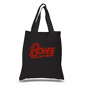 Small Word Art Tote Bag - David Bowie Logo Black/Red