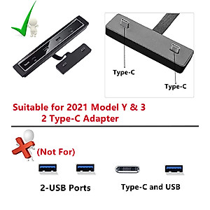 2023-2021 Tesla Model Y Model 3 Docking Station 4 in 1 USB Hub Center Console Adapter Cable Charger Powered Splitter Extension Accessories