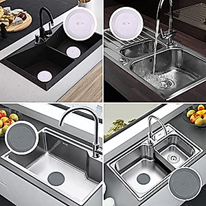 (2 Pack) Silicone Tub Stopper, Premium Bathtub Drain Stopper, One of The Best Sealing Sink Stopper, Upgraded Drain Plug for Kitchens, Bathrooms and Laundries (6 inches) (White&Grey)