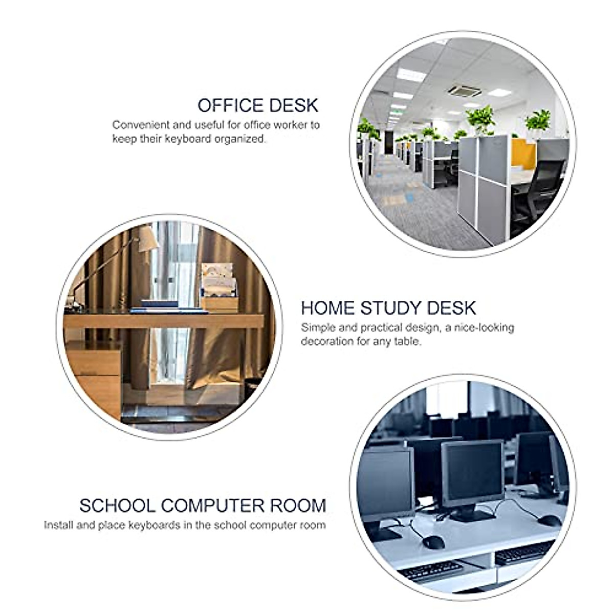 Abaodam 2 pcs computer keyboard case office drawer white office desk plastic trays storage drawers for desk keyboard stand for desk hidden keyboard shelf Miscellaneous tray corner