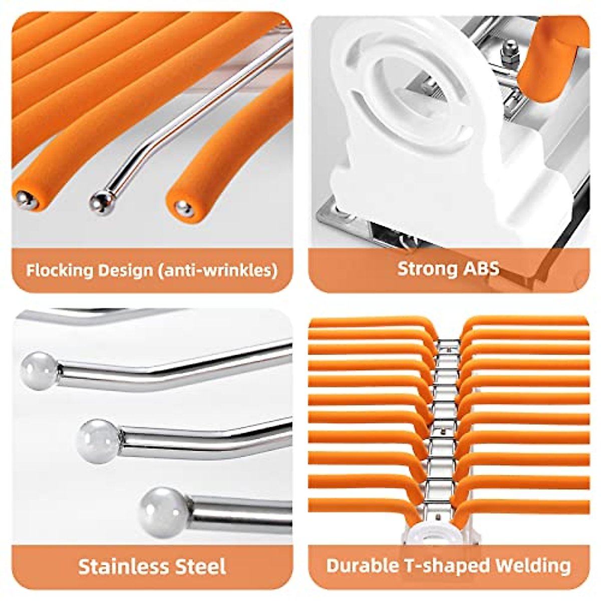 Pull Out Pants Rack for Closet 22 Arms, Pull Out Trousers Rack, 22.8”x18.1”x5.1”, Multi Functional Pull Out Pants Hanger Organizers, Dampening Buffer Sliding Rail, Maximum Load 33lbs, Orange